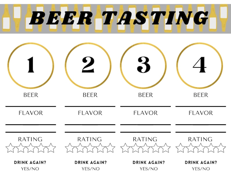 BEER TASTING Printable PDF | Octoberfest Party Kit| Holiday Activities ...