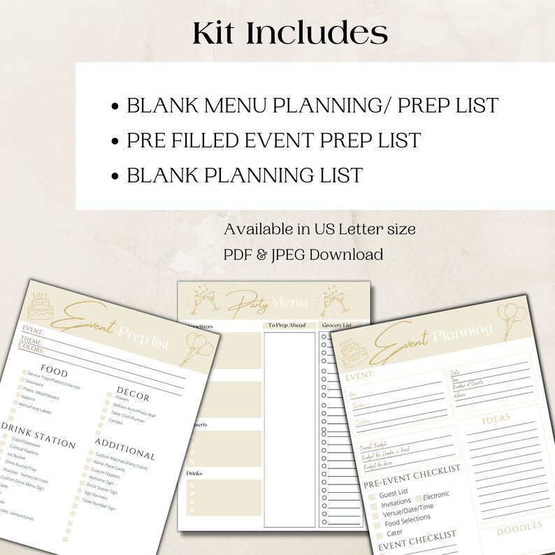 Event Planning Checklist/ Dinner Party Planning/ Canva Template/ PDF ...