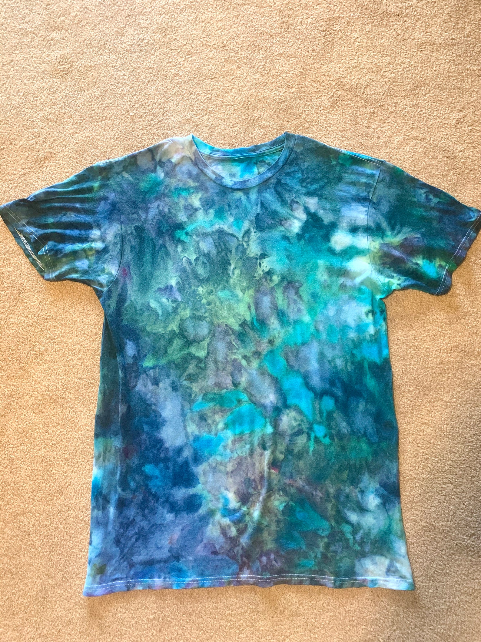 Ice Tie Dye T-Shirt Custom Ice Dye Blue tie dye shirt Hand | Etsy