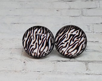 Zebra Print Earrings | Etsy