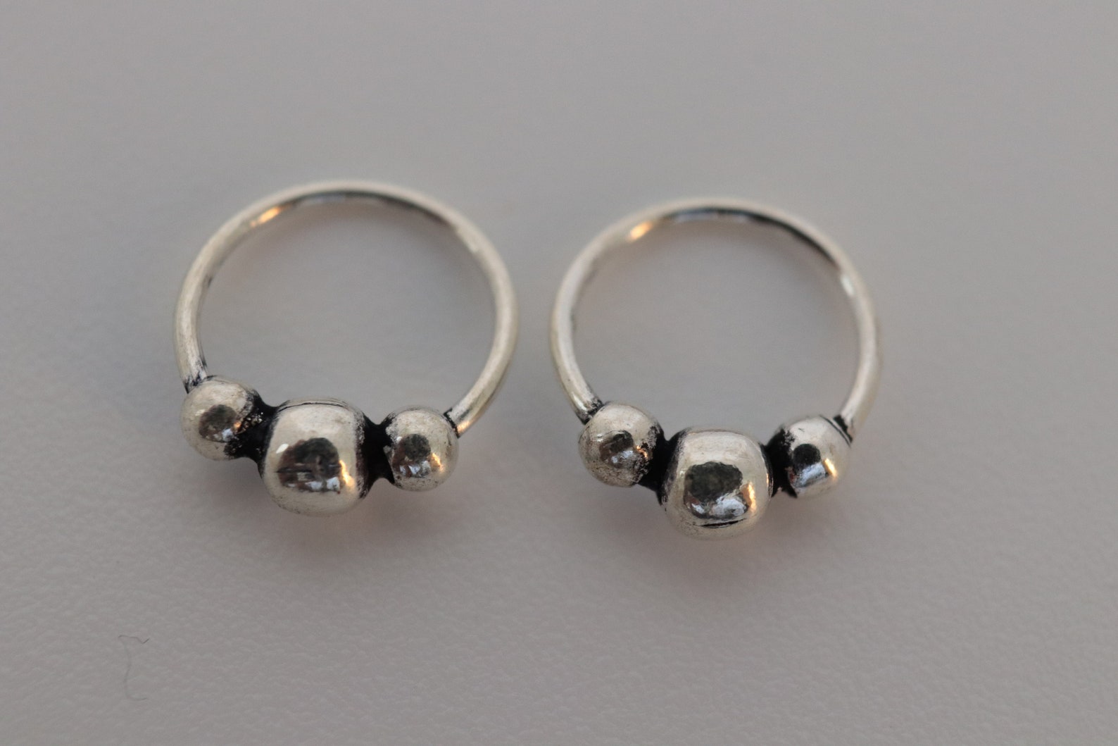 Solid Sterling Silver 925 Pair of Small Size of 10mm Rings for - Etsy
