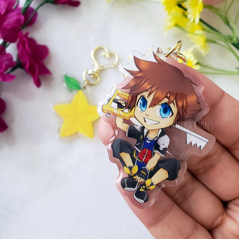 Sora & Paopu Fruit Acrylic Charm With Heart Key Chain - Etsy UK