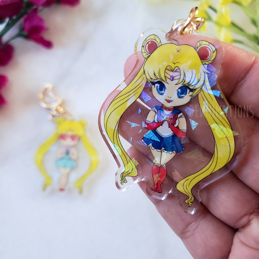 Magical Girl Transformation Holographic Acrylic Charm W/ Alternate Side ...
