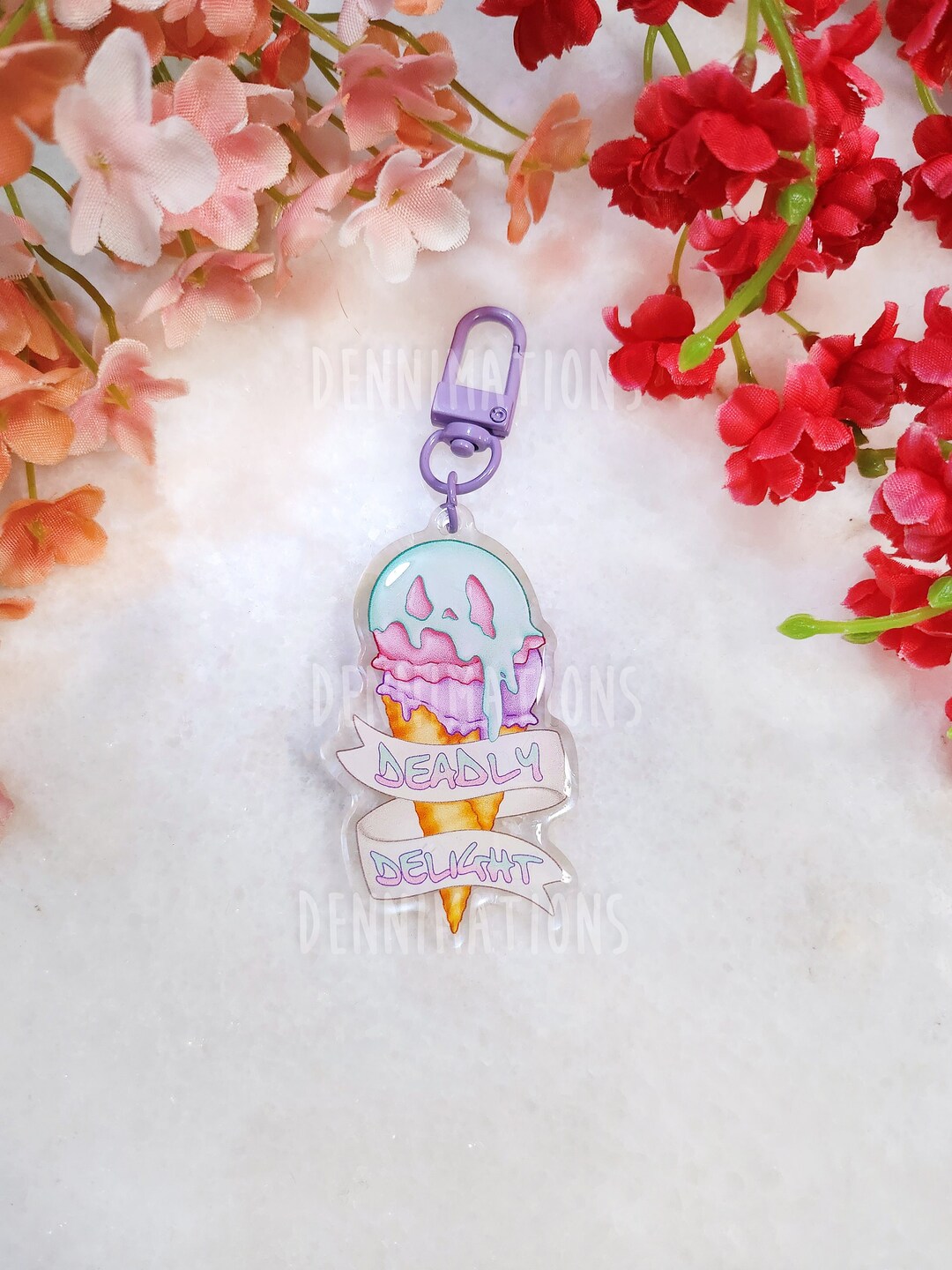 Deadly Delight Ice Cream | Acrylic Key Charm Chain | Treats | Desserts ...