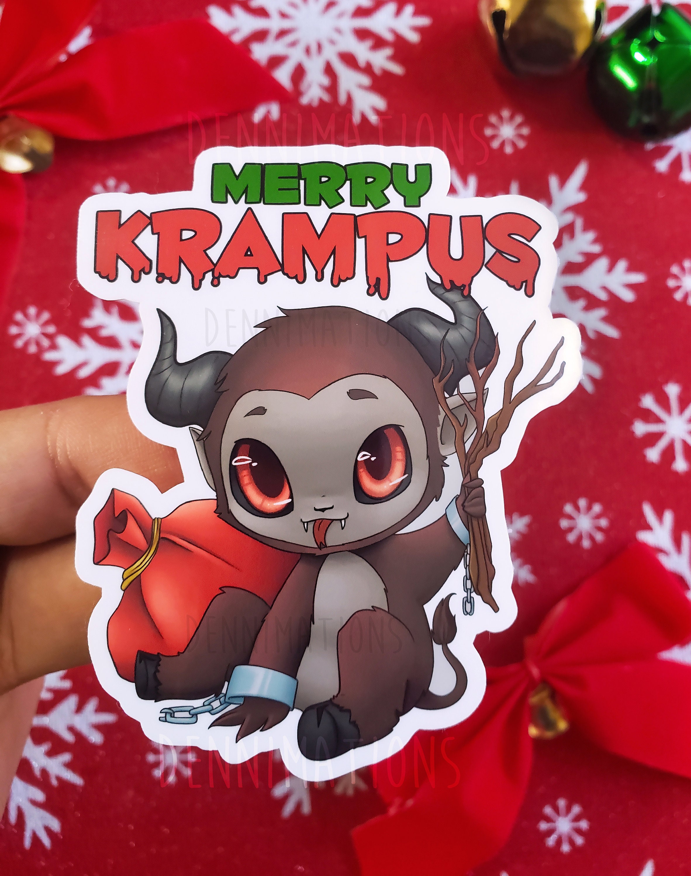 Merry Krampus Christmas Sticker Holiday Spooky Cute | Etsy