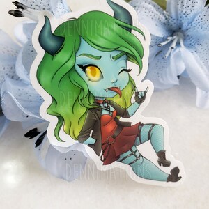 Punk Rock Demon Girl With Glowing Eyes Spooky Cute Pinup Collection ...