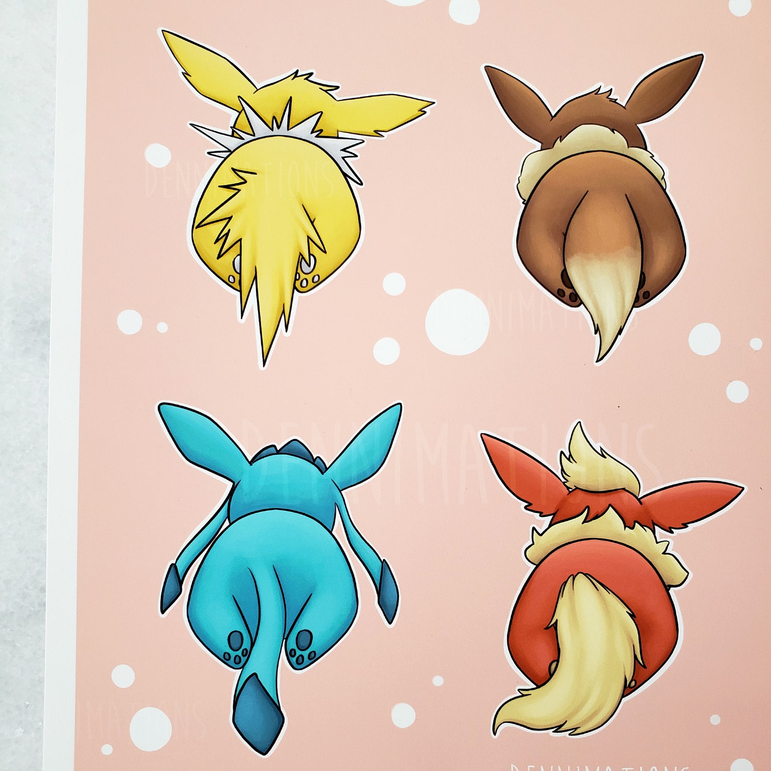 Evolution Butts 8.5 X 11 Art Print | Vibrant Colored Anime Pocket Pets ...