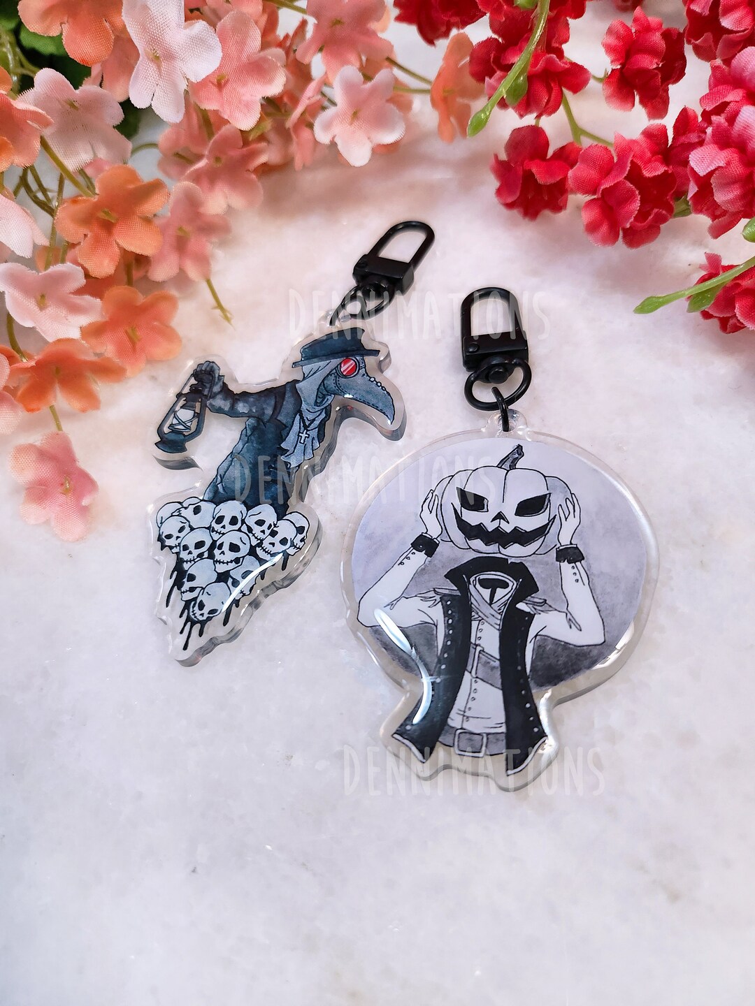 Plague Doctor | Headless Horseman | Acrylic Bag Charm | Purse Key Chain ...