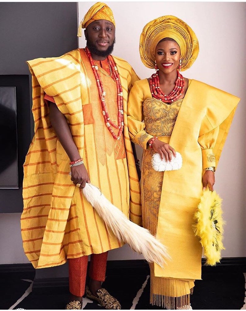 African costume Yoruba wedding couples clothing set/African | Etsy