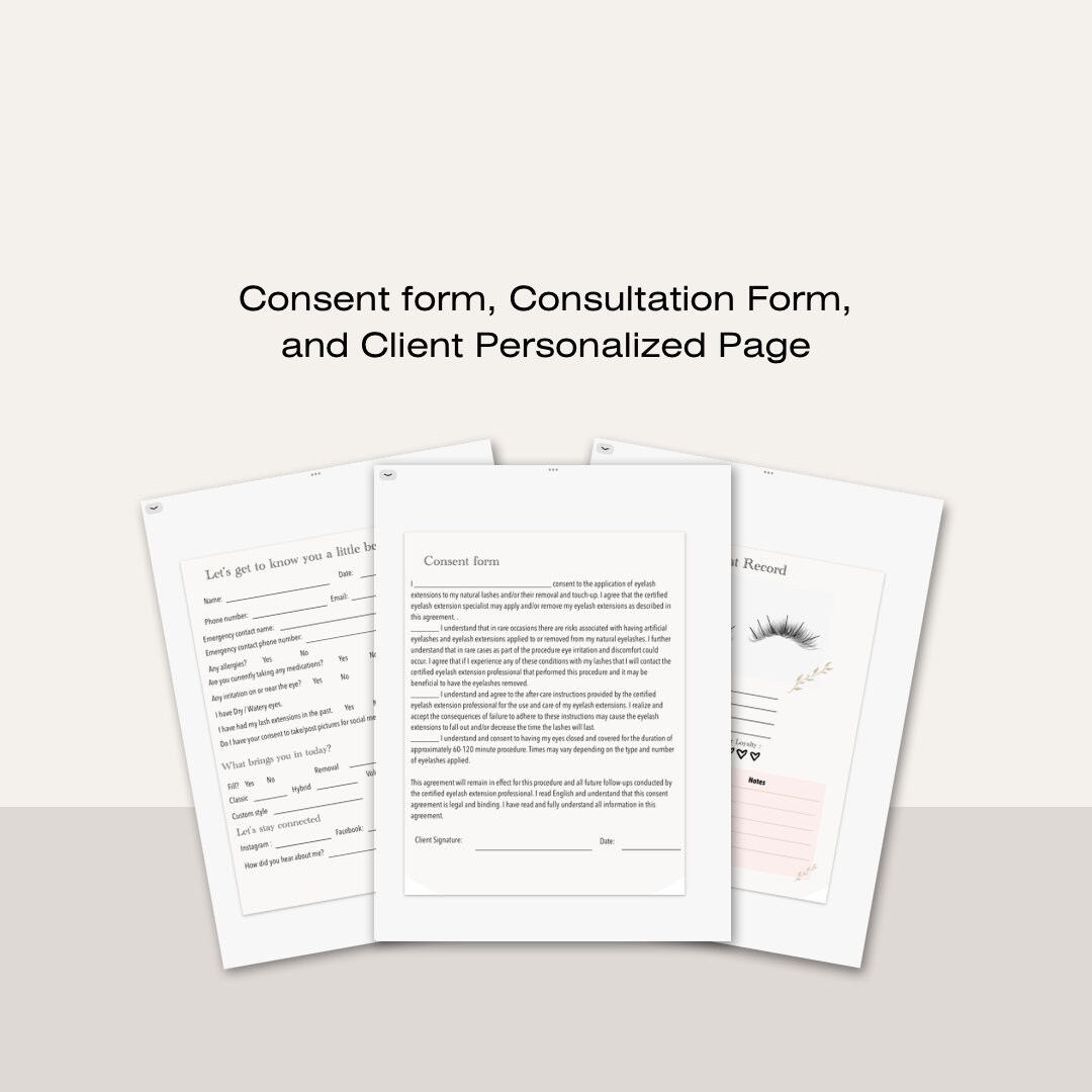 Client Register Eyelash Extension English Handbook - Etsy