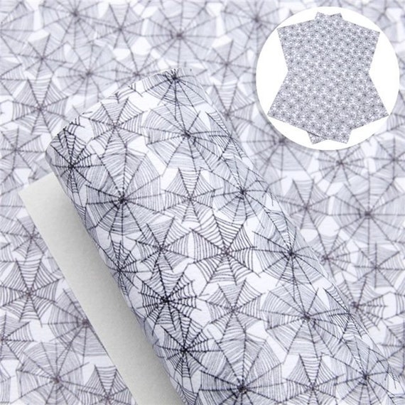 Faded Spiderwebs Faux Leather Sheets Halloween Vinyl Fabric - Etsy
