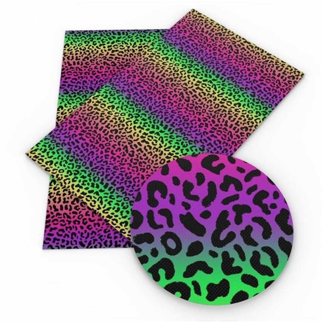 Bright Cheetah Print Faux Leather Sheets, Animal Print Vinyl Fabric Sheet (R5-109) - Etsy