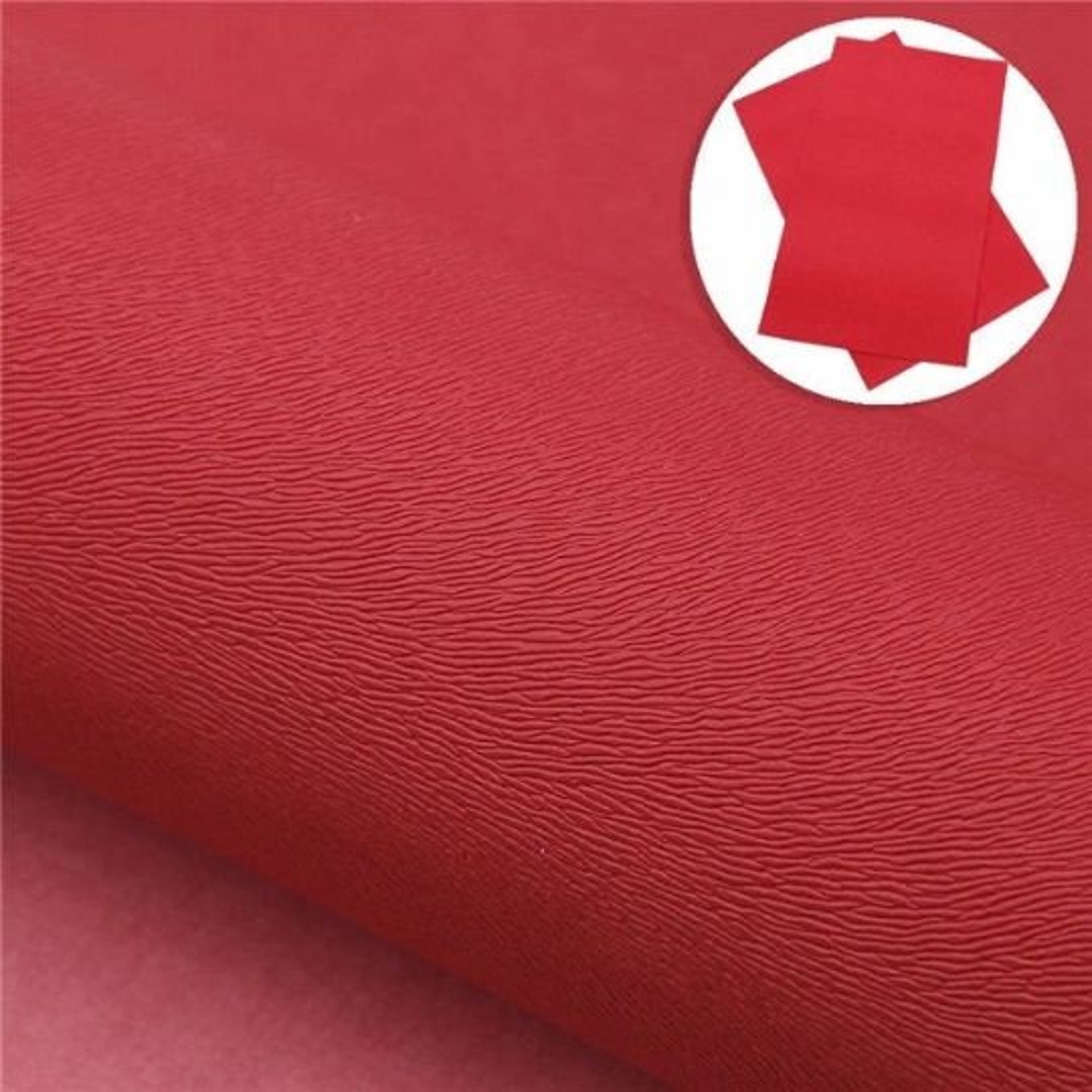 Cherry Red Stripe Texture Thin Faux Leather Sheets, Vinyl Fabric Sheet ...