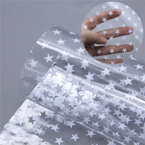 White Stars Transparent Vinyl Sheets PVC Fabric CA4-126 | Etsy