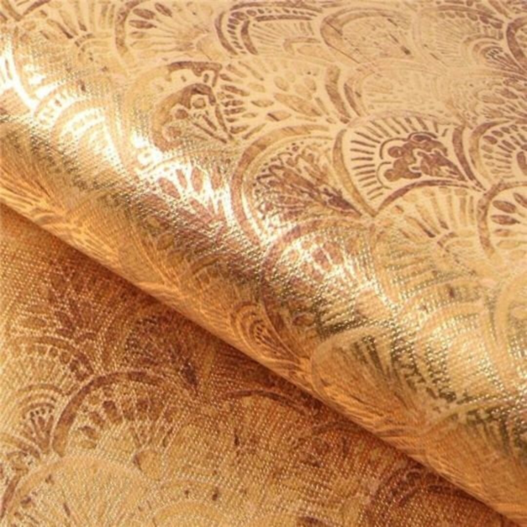 Golden Metallic Canvas Sheets, Faux Gold Leaf Mermaid Vinyl Fabric ...