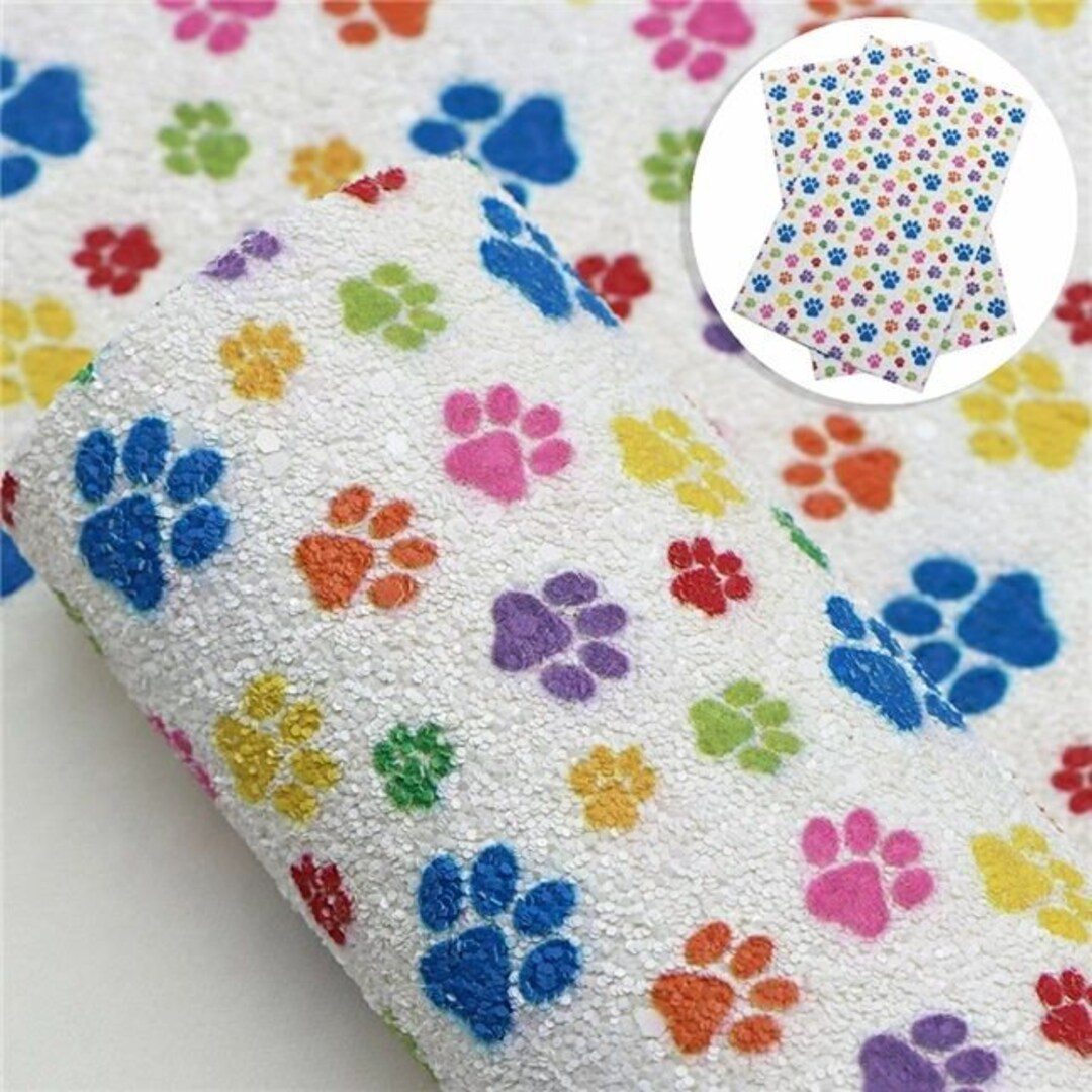 Paw Prints Chunky Glitter Sheets, Paw Patrol Inspired Vinyl Fabric ...