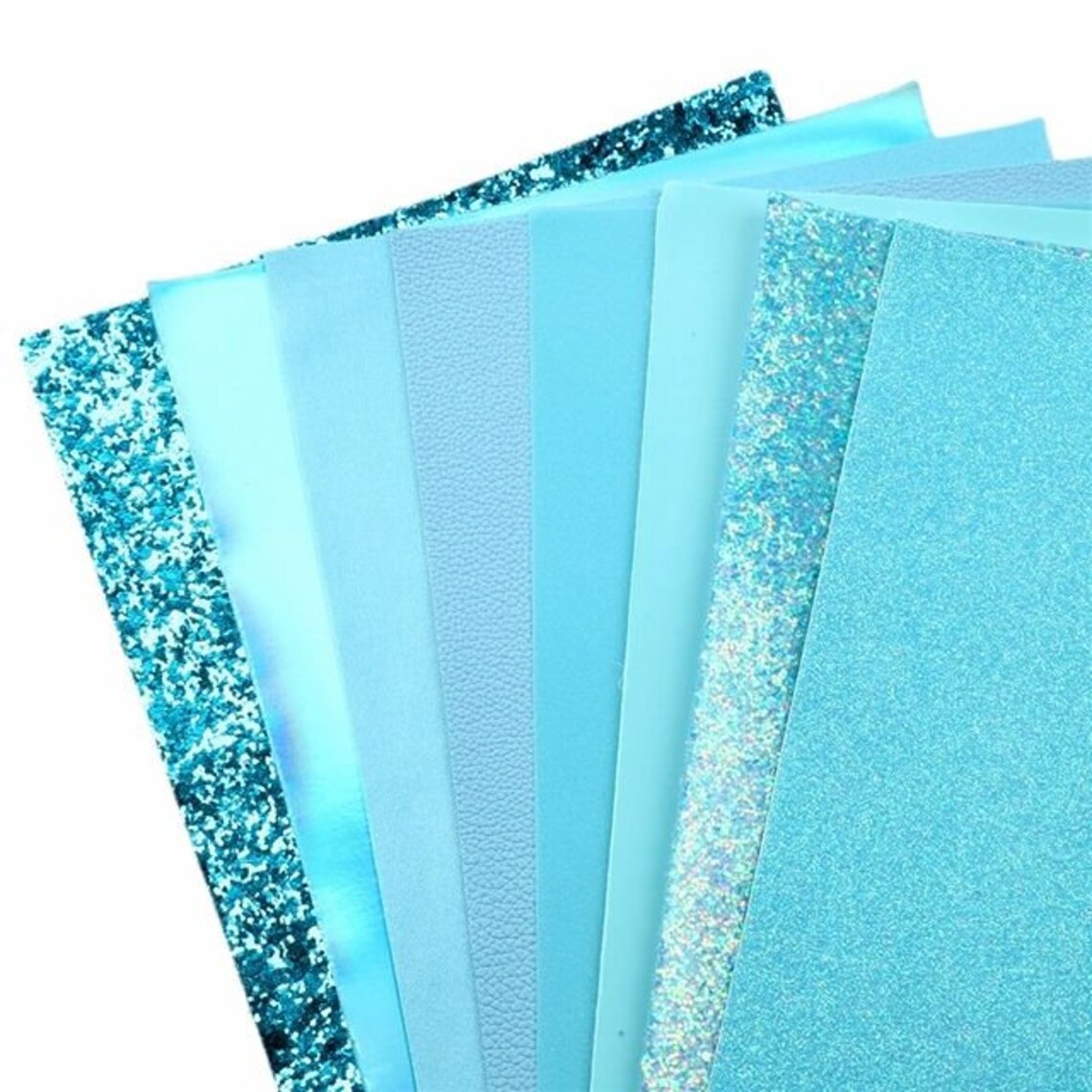 Blue Set Sequin Fabric and Faux Leather Sheets 8 Piece Set - Etsy