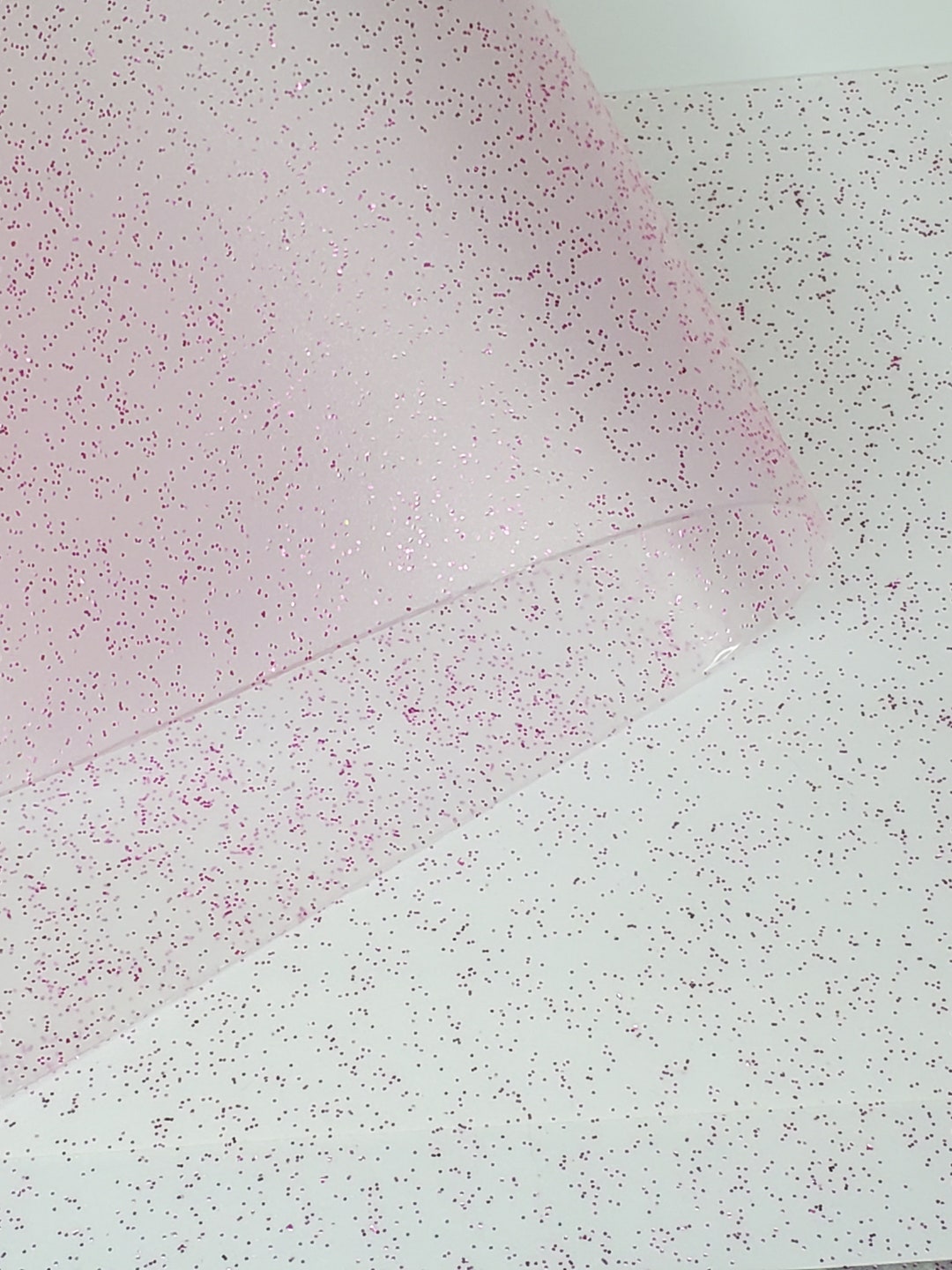 Pink Transparent Glitter Jelly Sheet, 7.5x12 PVC Vinyl Sheet (I4-105 ...