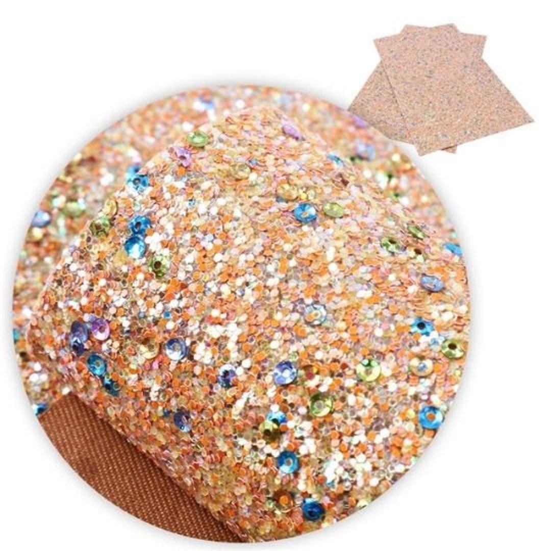 Light Orange Sequin Glitter Sheet, Vinyl Fabric Sheet (K5-104) - Etsy