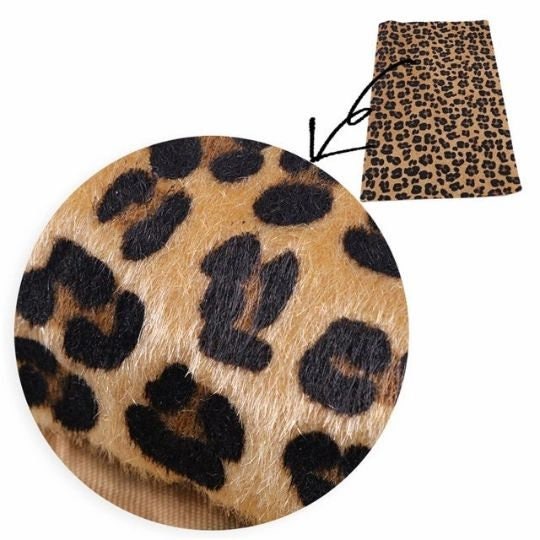 Leopard Faux Fur Sheets, Animal Print Vinyl Fabric Sheet, Fabric Sheets ...