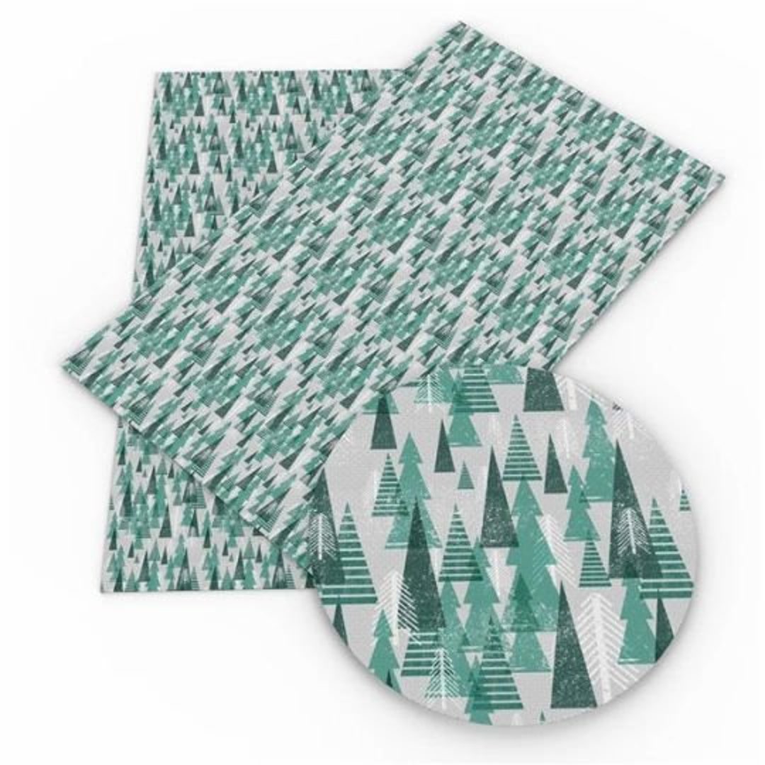 Trees Faux Leather Sheets, Christmas Vinyl Fabric Sheet C4-116 - Etsy