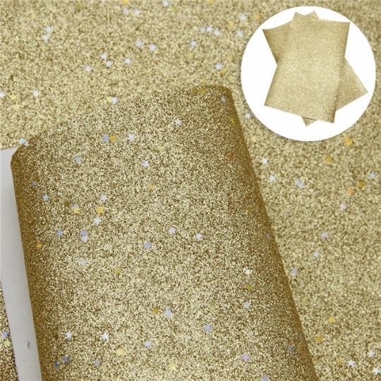 Gold Star Glitter Canvas Sheets Vinyl Fabric Sheet A2-133 | Etsy