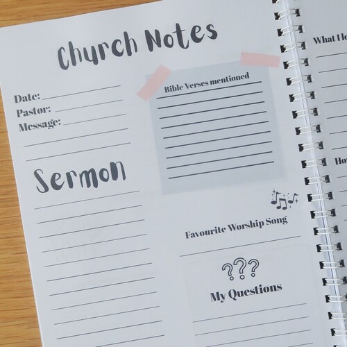 Church Sermon Notes Digital & Printable Letter A4 A5 - Etsy