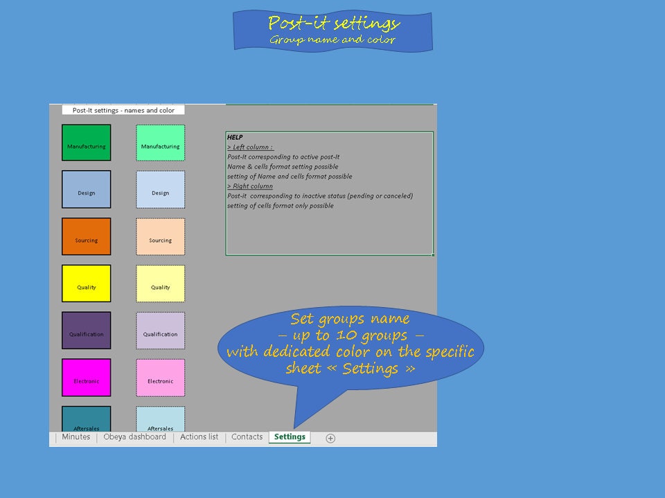 Obeya Excel template project management | Etsy