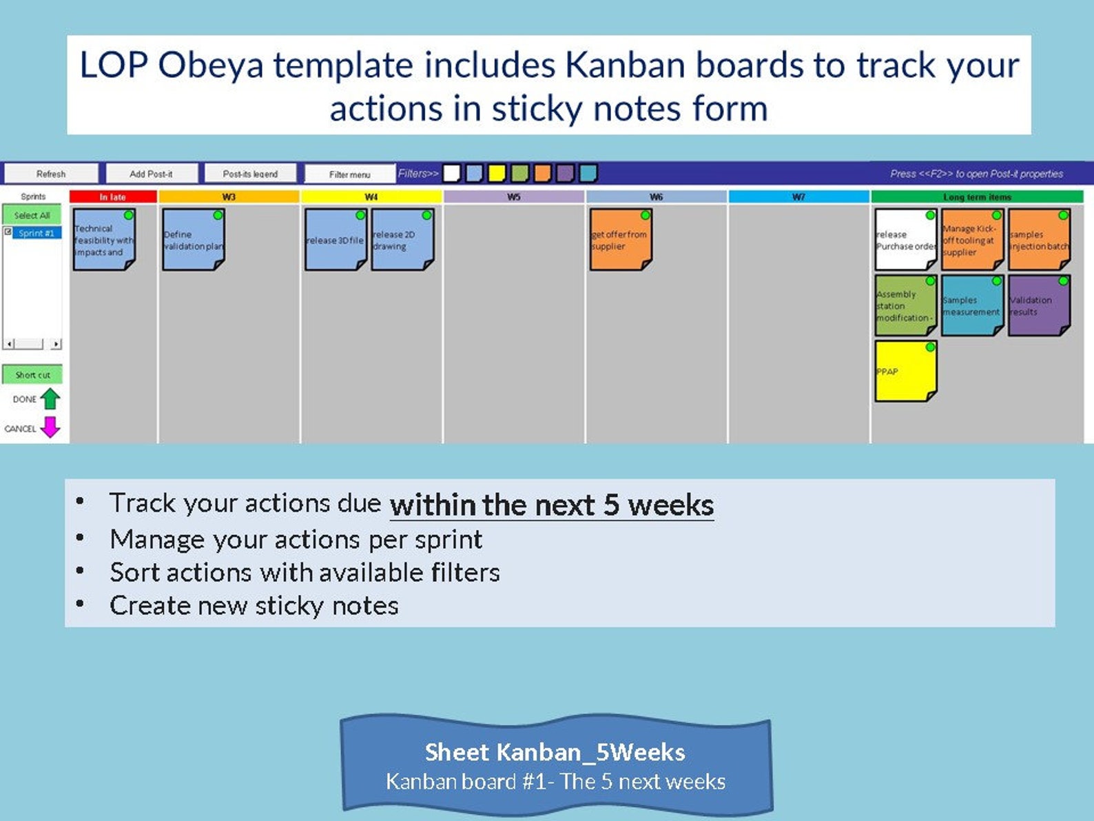 Obeya - Excel Template - Project Management - Etsy