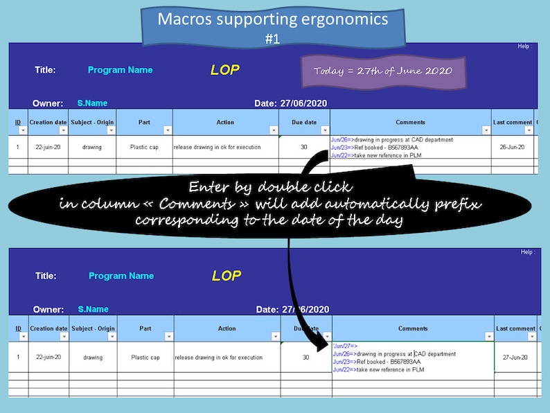 LOP List of open points Excel template | Etsy