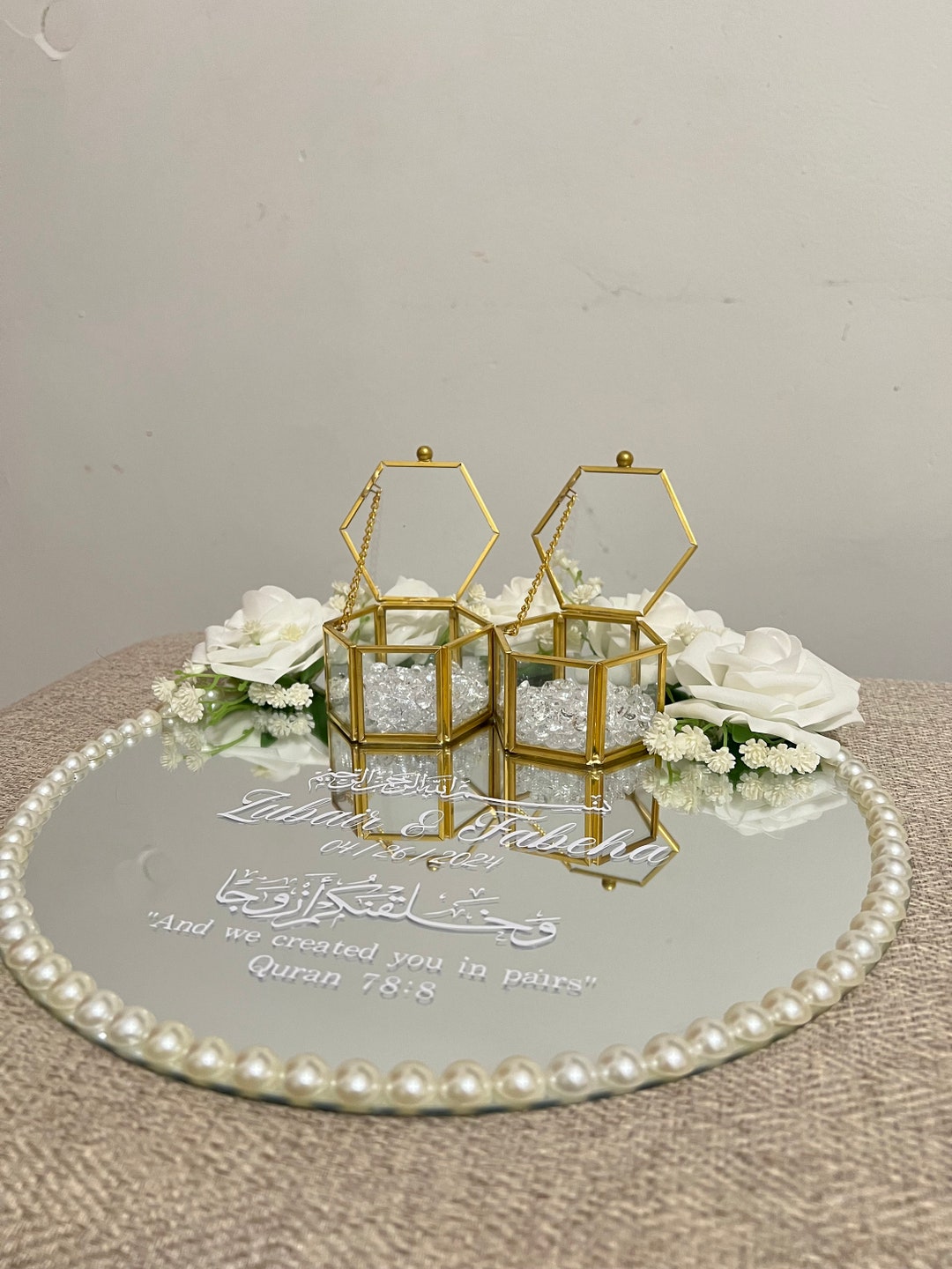 Mirror Ring Tray/ Wedding Ring Tray/engagement Ring Tray / Ring Holders ...