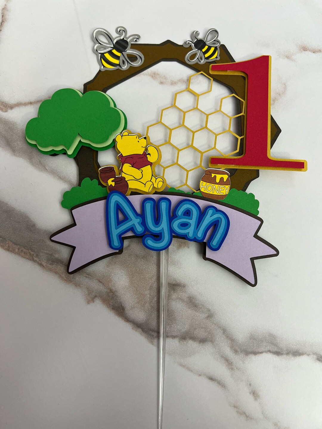 Winnie the Pooh Cake Topper/ Honey Comb Cake Topper/ Winnie and Friends ...