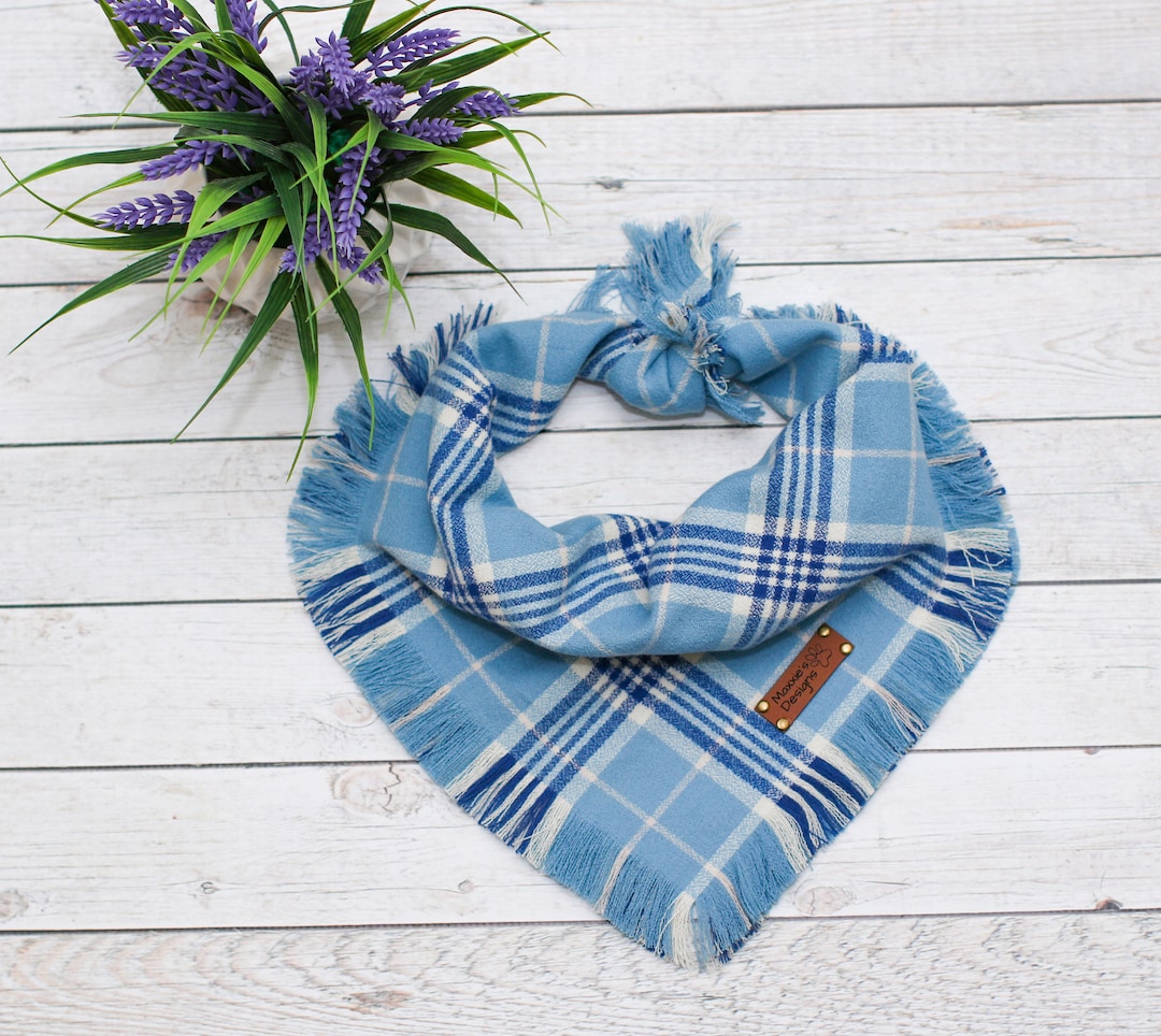 Blue Bayou - Dog Bandana, Frayed Edge, Tie and Snap - Etsy