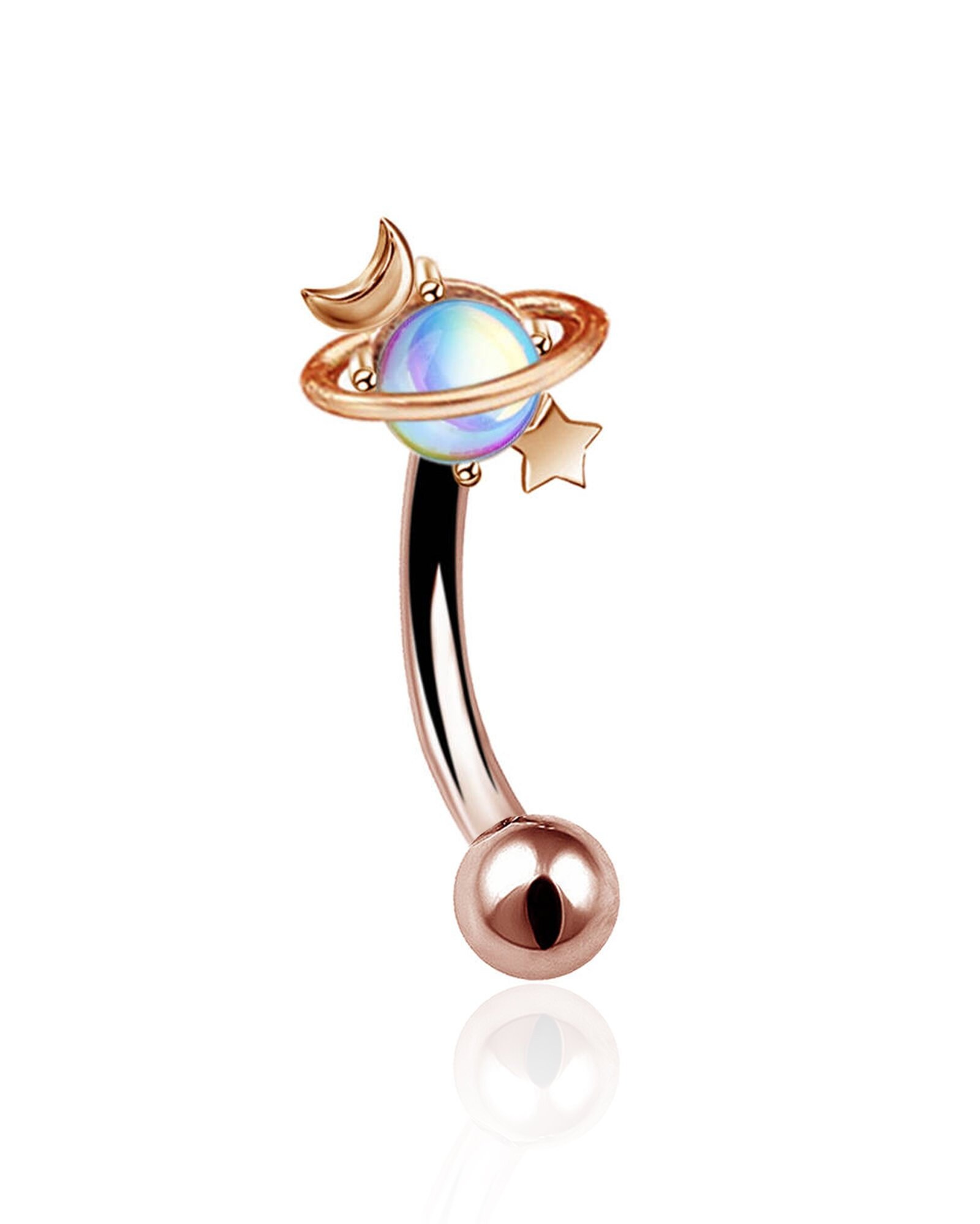 Rook Piercing Jewelry Opal Rook Earrings Rose Gold Rook - Etsy