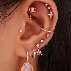 Rook Piercing Jewelry, Opal Rook Earrings, Rose Gold Rook Jewelry ...