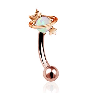Rook Piercing Jewelry, Opal Rook Earrings, Rose Gold Rook Jewelry ...