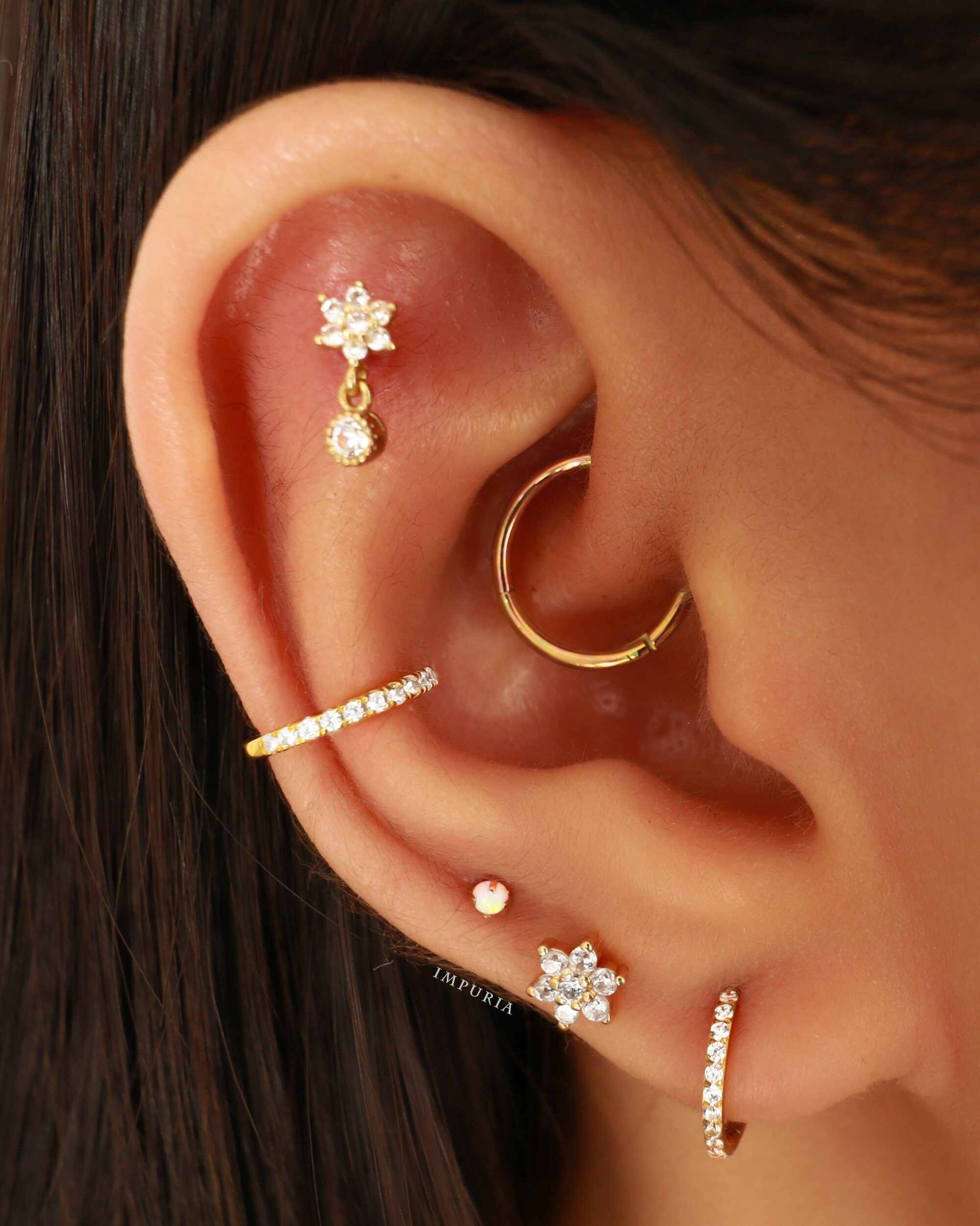 Cartilage Hoop Helix Ring Rook Piercing Tragus Earring | Etsy