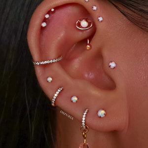 Rook Piercing Jewelry, Opal Rook Earrings, Rose Gold Rook Jewelry ...