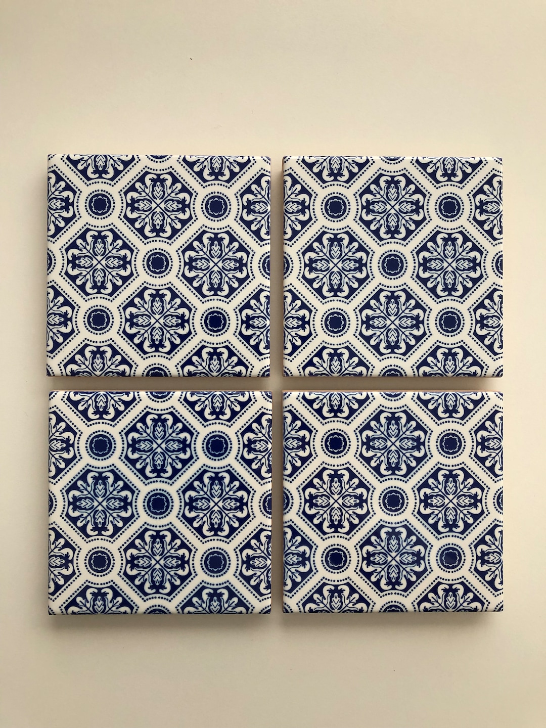 Azulejos Portugal, Tile, Coasters Set, Inspired in the Portuguese Blue ...