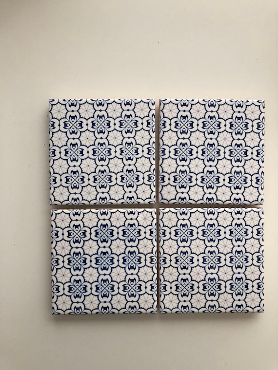 Azulejos Portugal Tile Coasters Set Inspired in the - Etsy