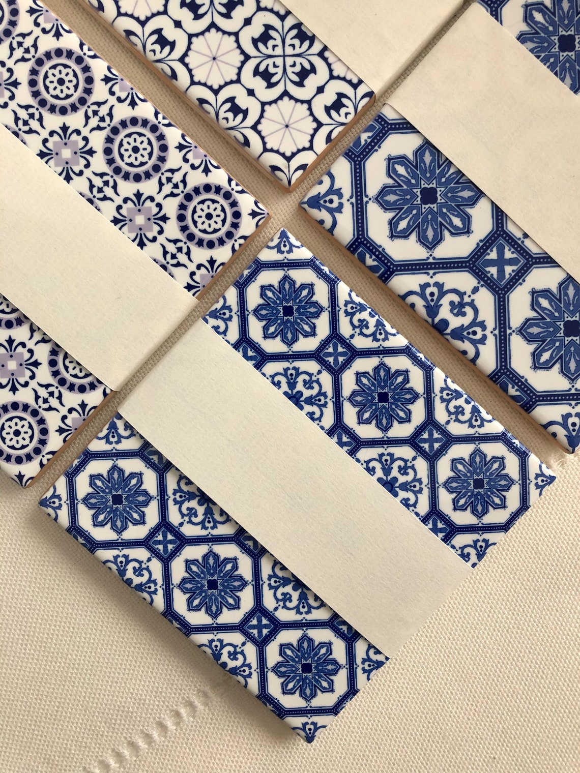 Azulejos Portugal Tile Coasters Set Inspired in the - Etsy