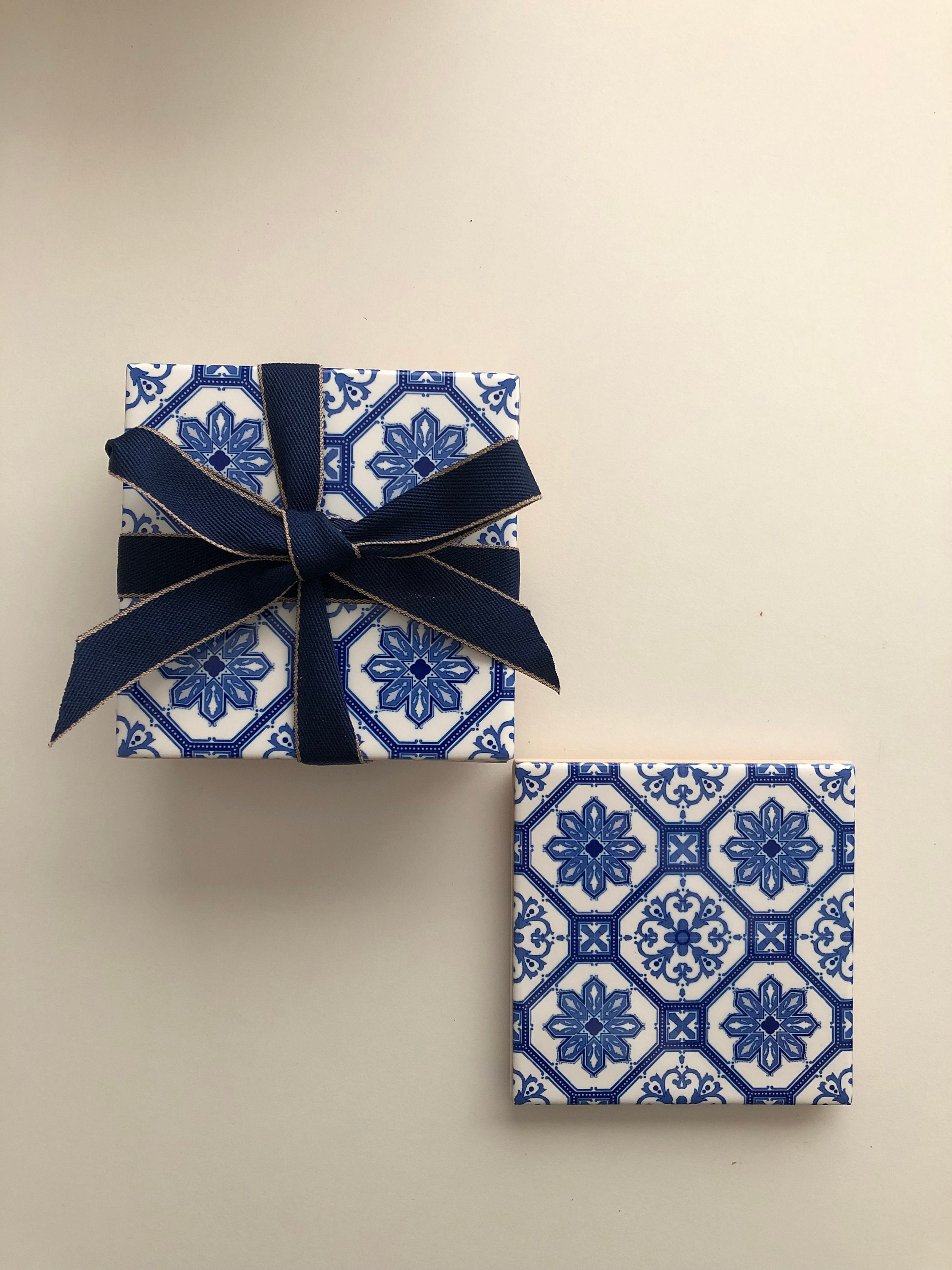 Azulejos Portugal Tile Coasters Set Inspired in the - Etsy