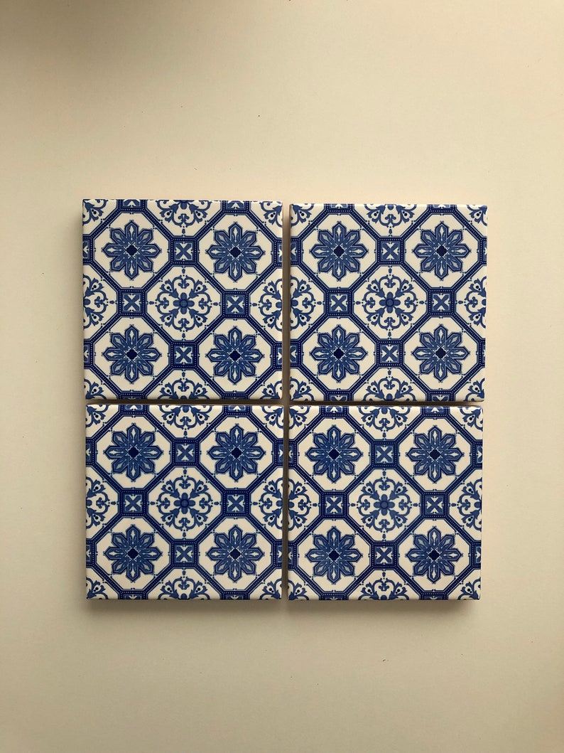 Azulejos Portugal Tile Coasters Set Inspired in the - Etsy