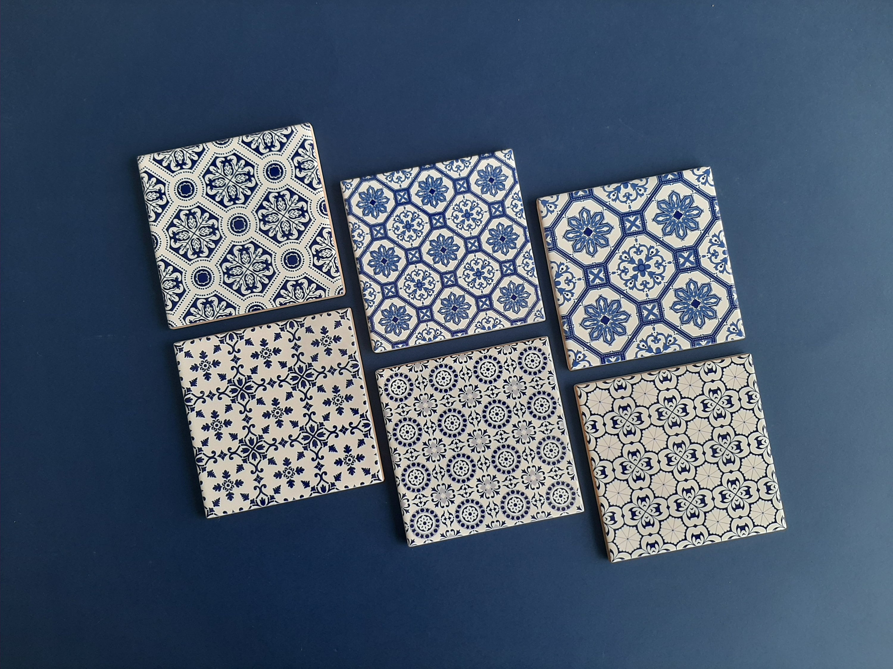 Azulejos Portugal Tile Coasters Set Inspired in the - Etsy