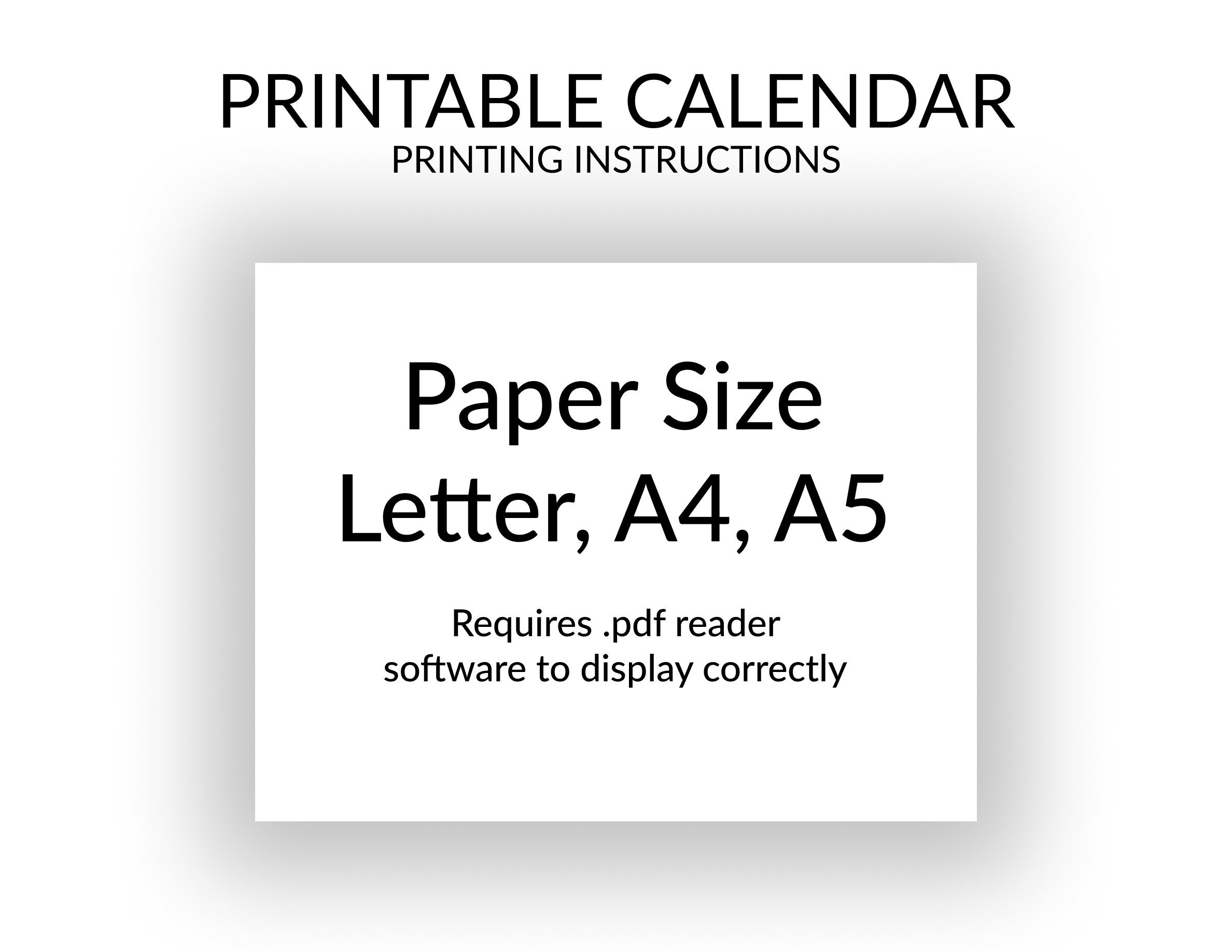 Blank Calendar Printable Infinite Calendar Perfect Dorm Accessory - Etsy