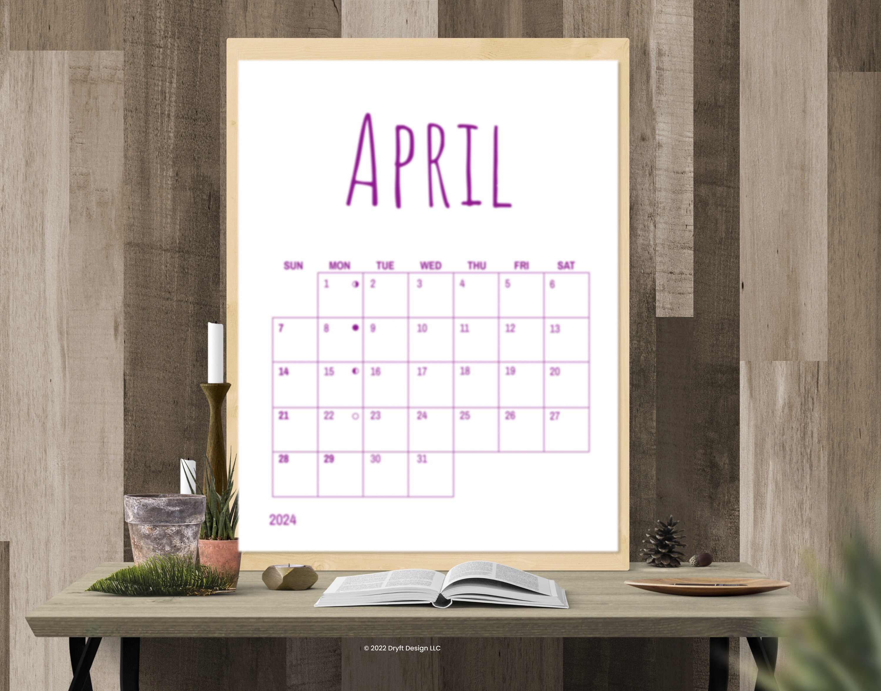 April 2024 Printable Calendar PDF 3 Colors Blank Calendar Printable ...