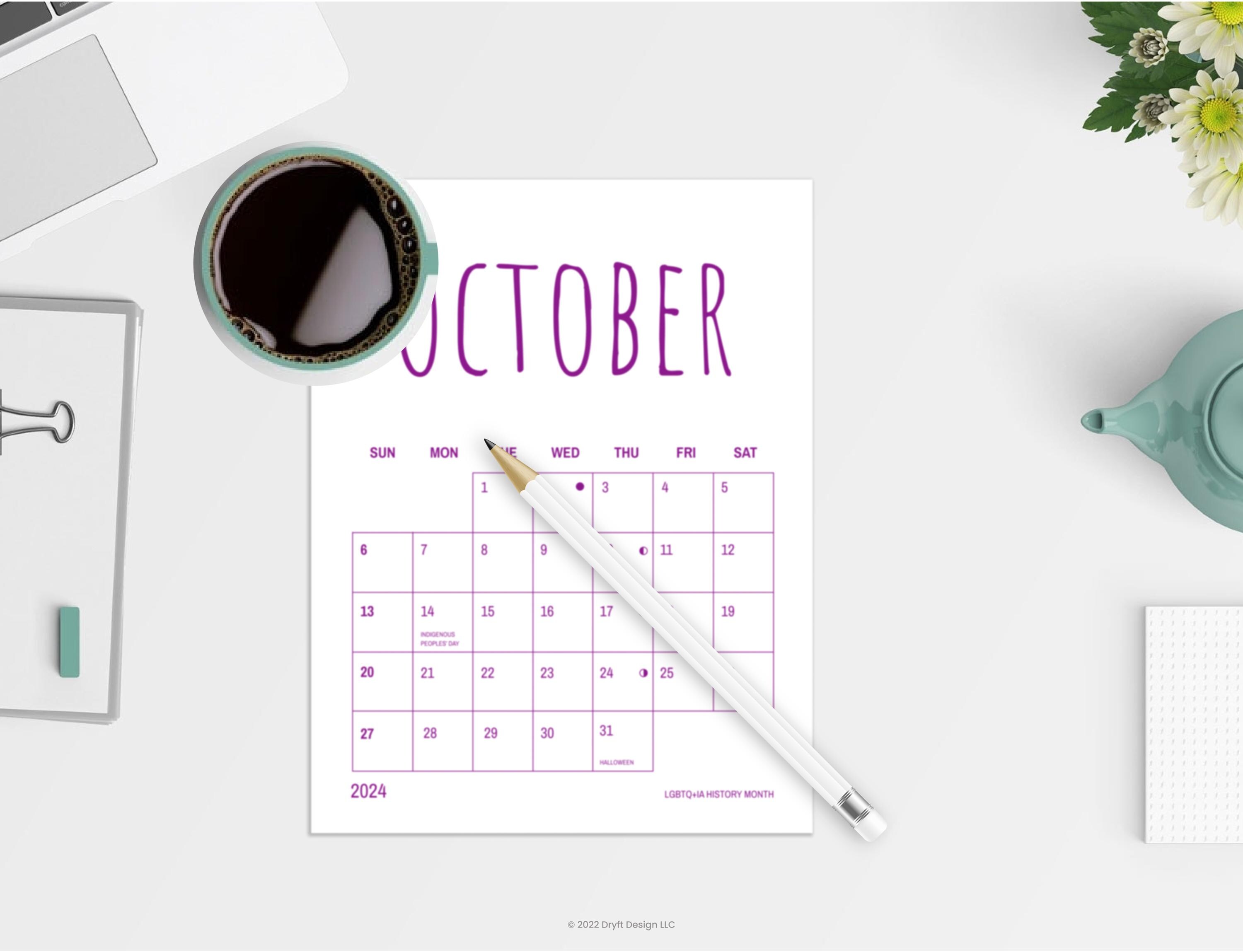 Hipster October 2024 Wall Calendar - Etsy