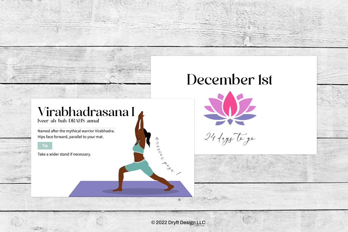 Yoga Advent Calendar for Adults. DIY Printable Cards. Instant - Etsy