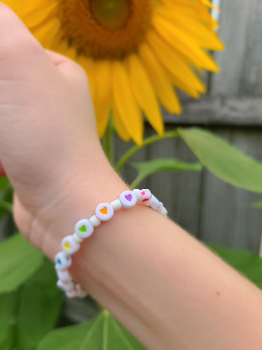 Heart Beaded Bracelet - Etsy