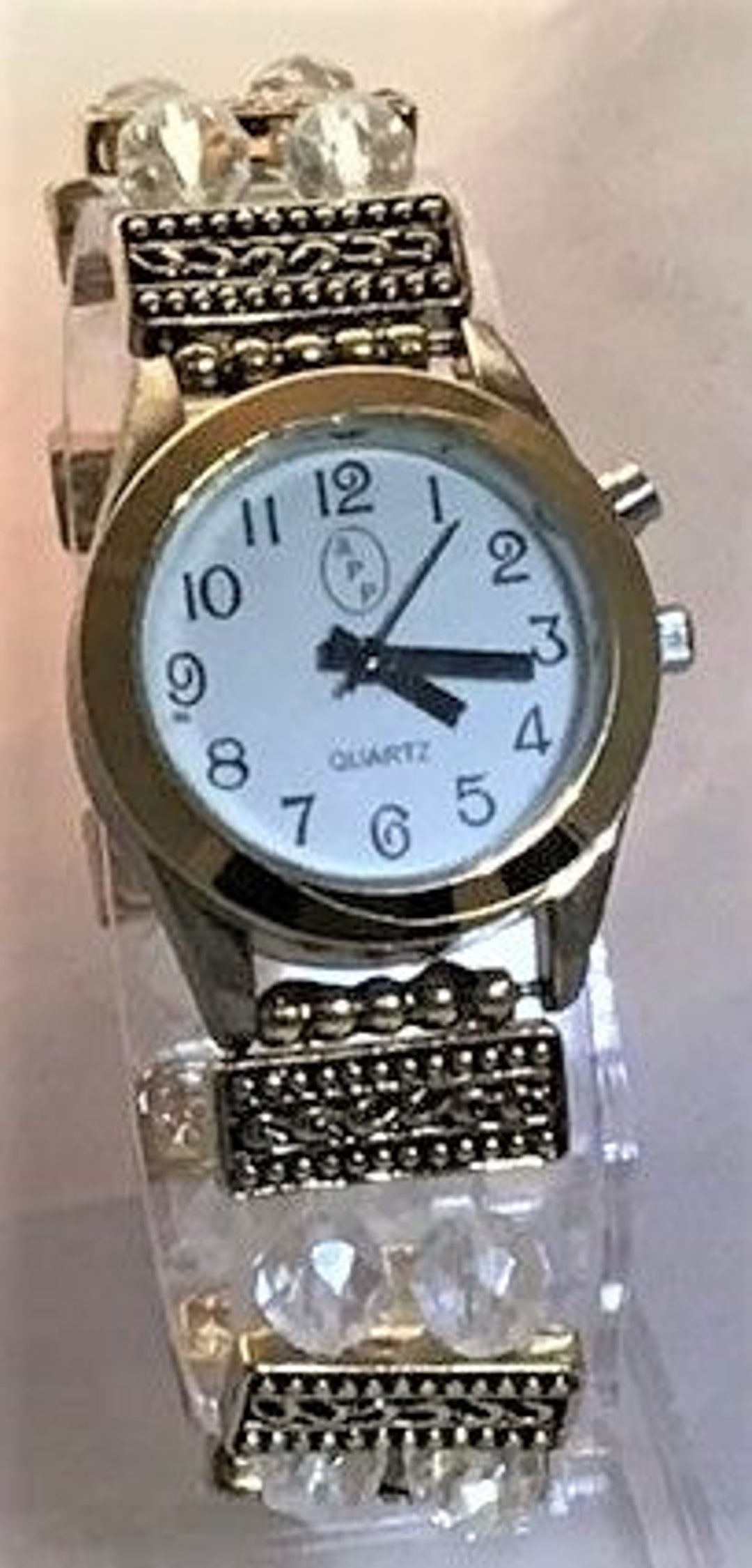 Elegance Collection-ladies Talking Wrist Watch Gold Tone With Deluxe ...